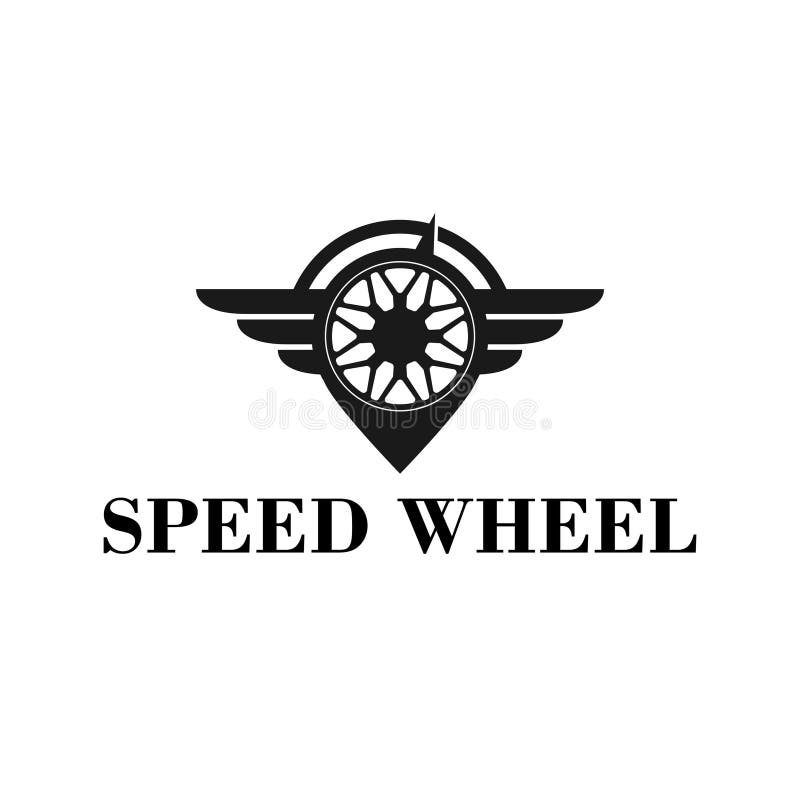 Speed Wheel Workshop Flat Minimalist Logo Design Stock Illustration ...