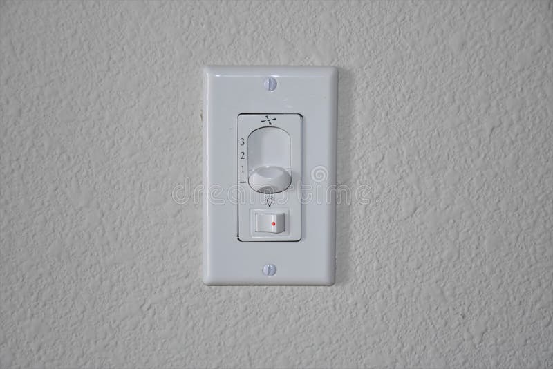 3 Speed White Wall Mounted Ceiling Fan and Light Remote Control Switch ...