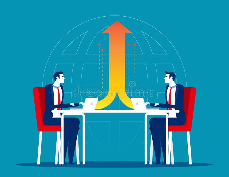 The Speed of Work by the Network. Office Working Concept Stock Vector ...