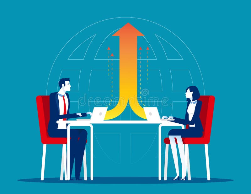 The Speed of Work by the Network. Office Working Concept Stock Vector ...