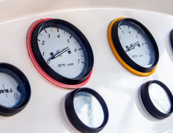 Speedboat Engine Control Guages Stock Image - Image of transport ...