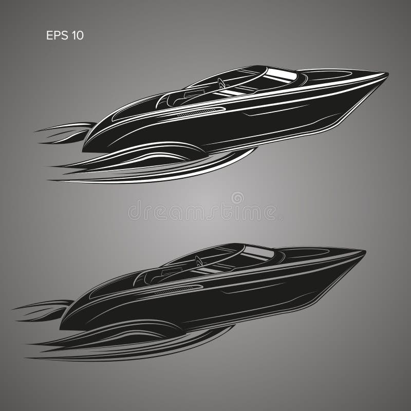 Speedboat Illustration. Luxury Boat Vector. Streamline Vessel. Stock ...