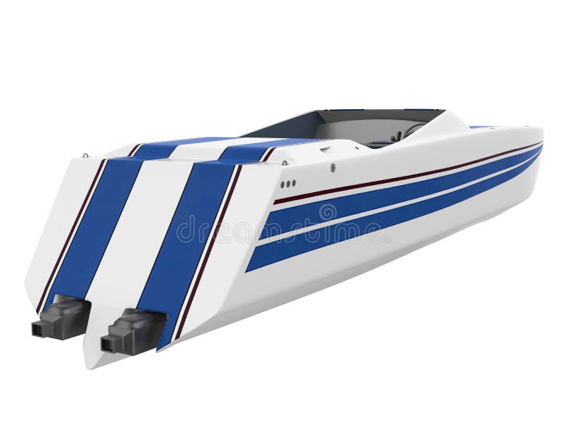 White Speedboat Isolated on White Background Stock Illustration ...
