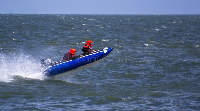 Speedboat Jumping stock image. Image of jump, race, racing - 15744725