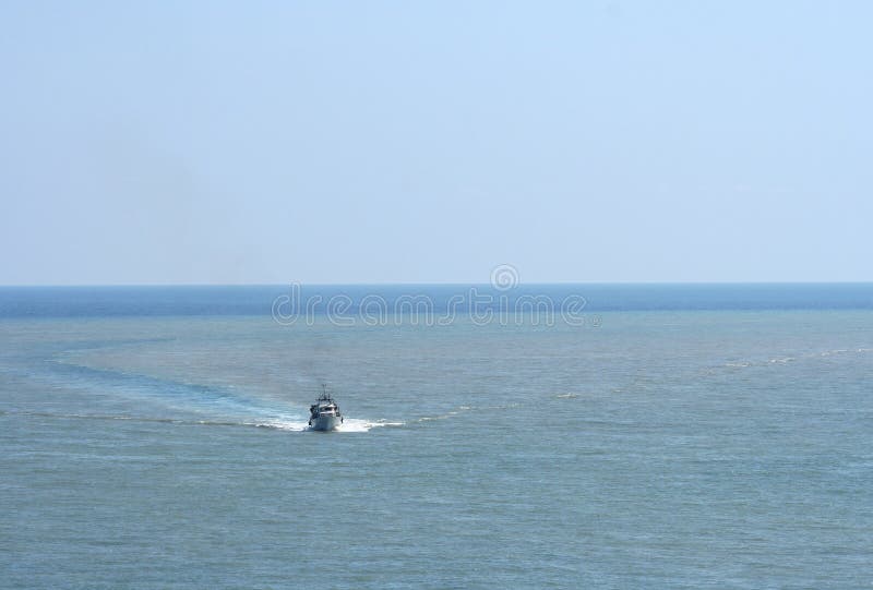 A Speedboat Making Water Wave Curve Stock Photo - Image of environment ...