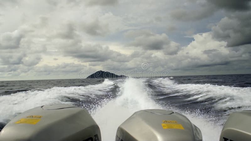 The Engines of a Fast Motor Boat are in Operation. View of the Boat S ...