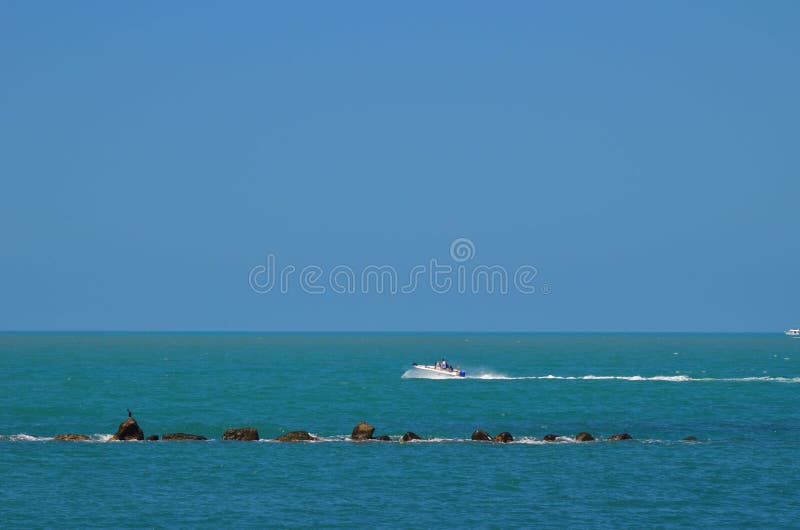 The Speedboat Ride on the Wind and Waves Stock Image - Image of waves ...