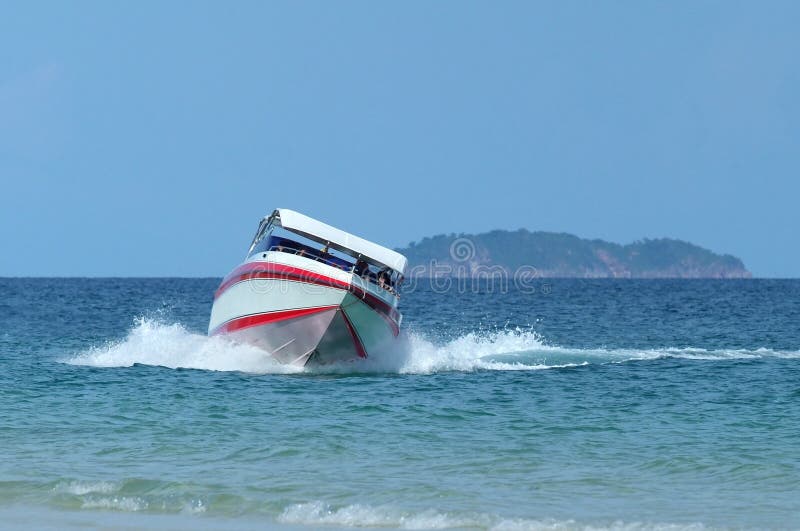 Speedboat at sea stock photo. Image of white, spray, speed - 2472484