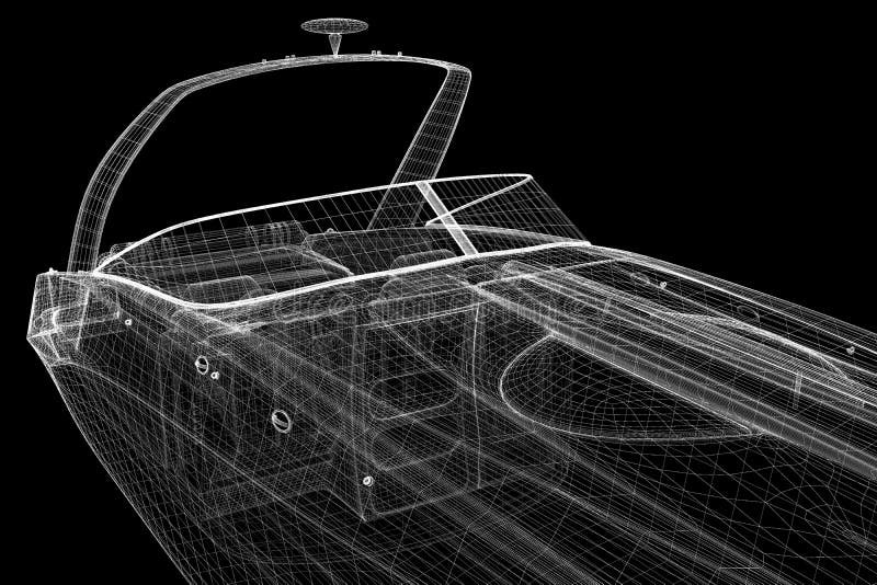 Speedboat, Speeding Powerboat Stock Illustration - Illustration of ...