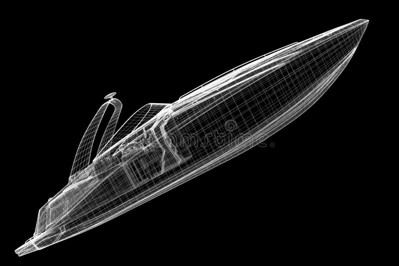 Speedboat, Speeding Powerboat Stock Illustration - Illustration of ...