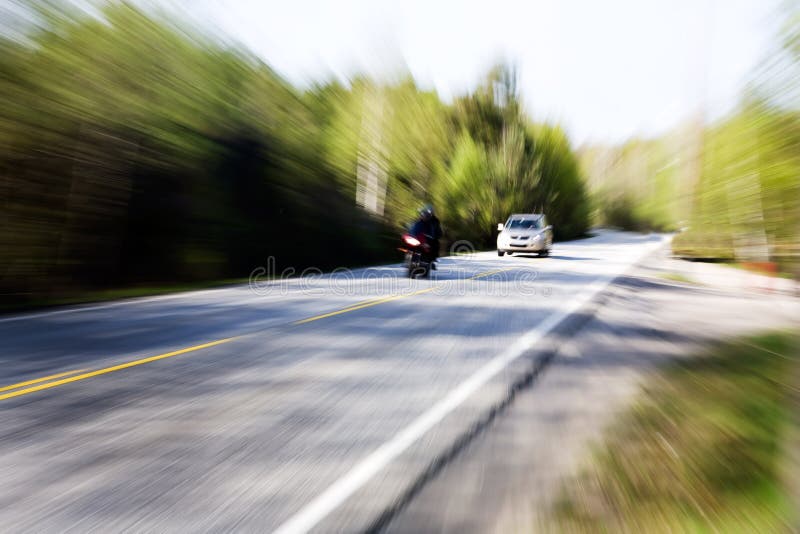 Speeding Car stock image. Image of motor, auto, bike, forest - 5271627