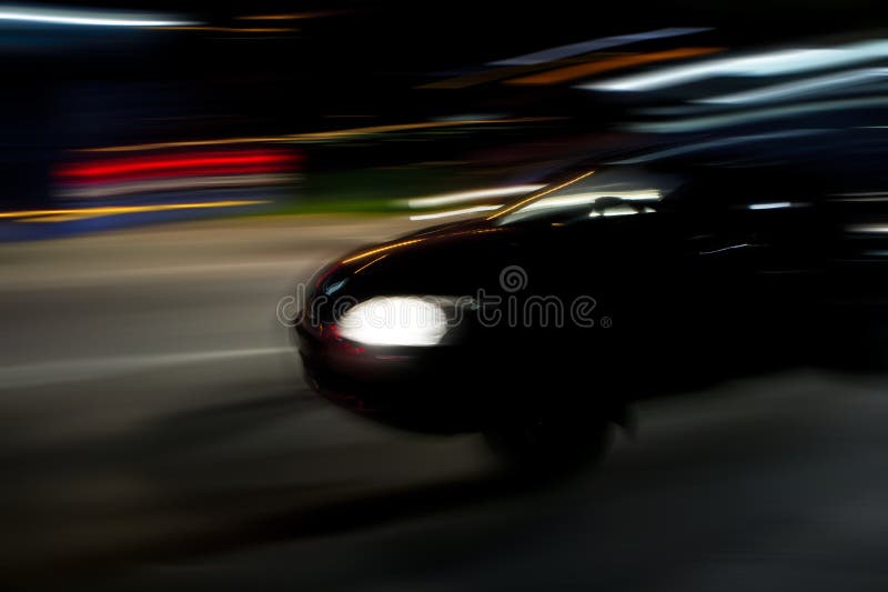 Speeding Car in the dark stock photo. Image of dark, sideview - 22094522