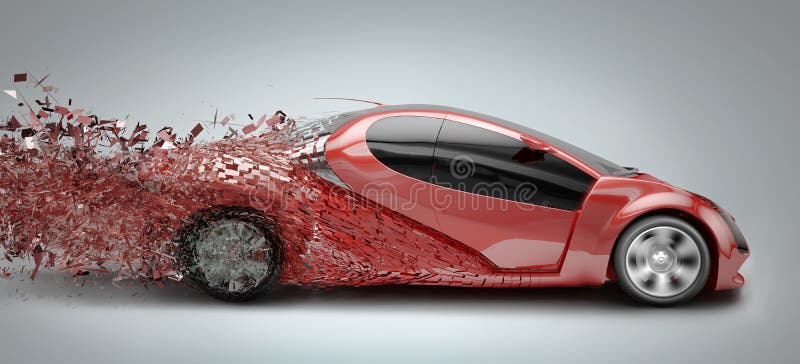 Speeding abstract car stock illustration. Illustration of model - 42813571