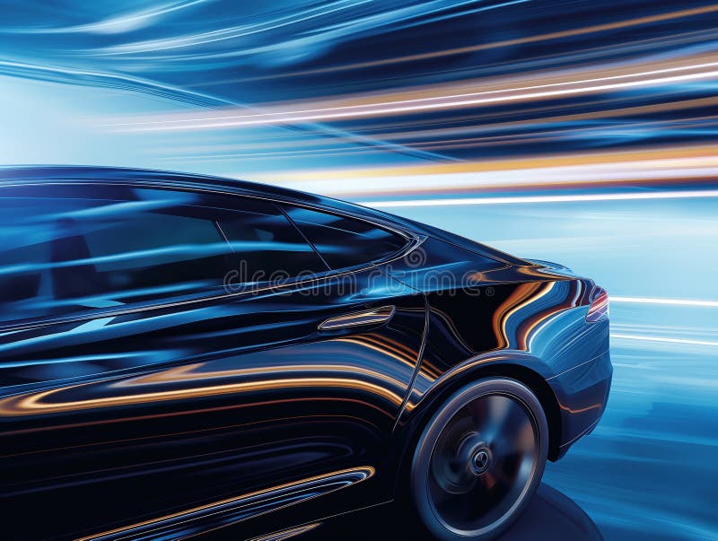 Speeding Car in Motion Blur Stock Image - Image of commuting, streaks ...