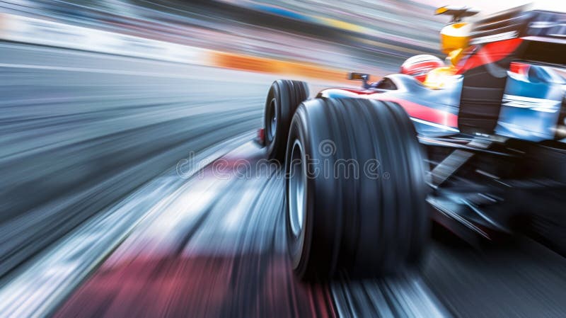 Speeding Car with Natural Energy Technology. Low Angle Side View of Car ...