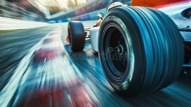 Speeding Car with Natural Energy Technology. Low Angle Side View of Car ...