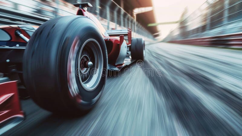 Speeding Car with Natural Energy Technology. Low Angle Side View of Car ...