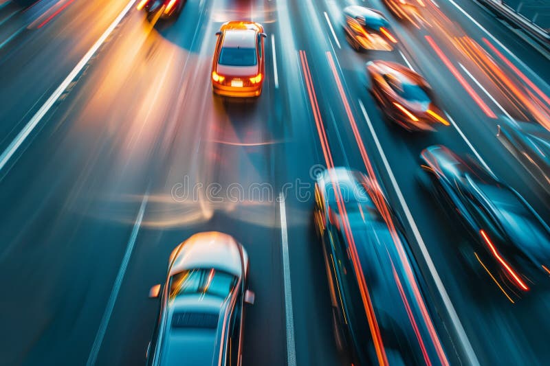Speeding Cars on a Highway at Night Stock Photo - Image of rapid ...