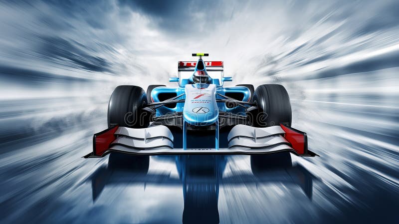 Speeding into the Future with a Striking Blue Race Car. Generative AI ...