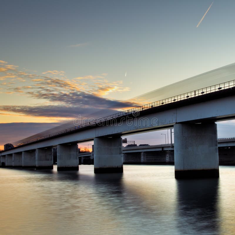 Speeding Metro Rail Going Over the Potomac River Stock Image - Image of ...