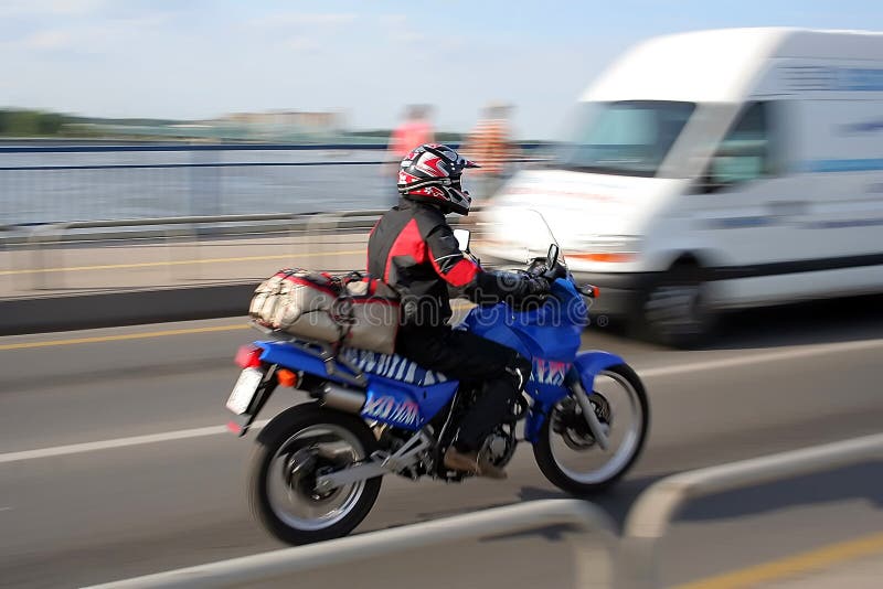 Speeding motorcycle stock photo. Image of delivery, high - 1185948