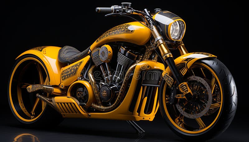 Speeding Motorcycle, Chrome Engine, Shiny Wheels, Front View, Extreme ...