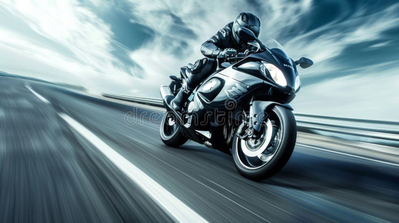 The Speeding Motorcycle Rider. AI Generated Stock Image - Image of ...
