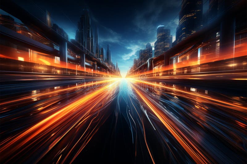 Speeding through the Night, a Dynamic Blur with Radiant Light Trails ...