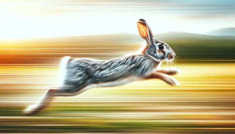 Speeding Rabbit Captured in Motion Blur Stock Illustration ...