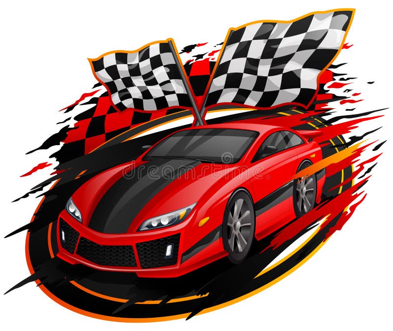 Of Cars With Checkered Flags Clip Art
