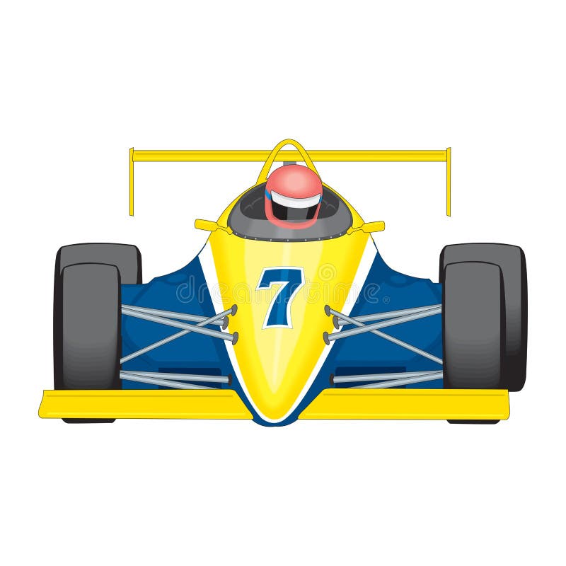 Speeding Racing Car, Racetrack Design Isolated on a White Background in ...