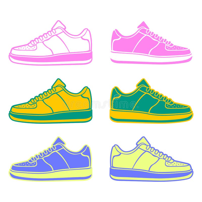 Speeding Running Shoe Icons Color Variations Stock Vector ...