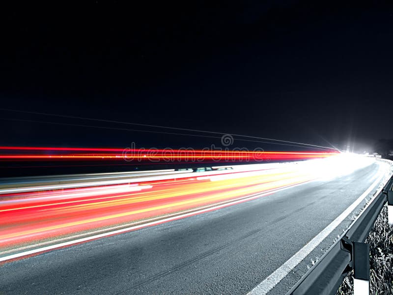 Speeding traffic at night stock photo. Image of journey - 5882162