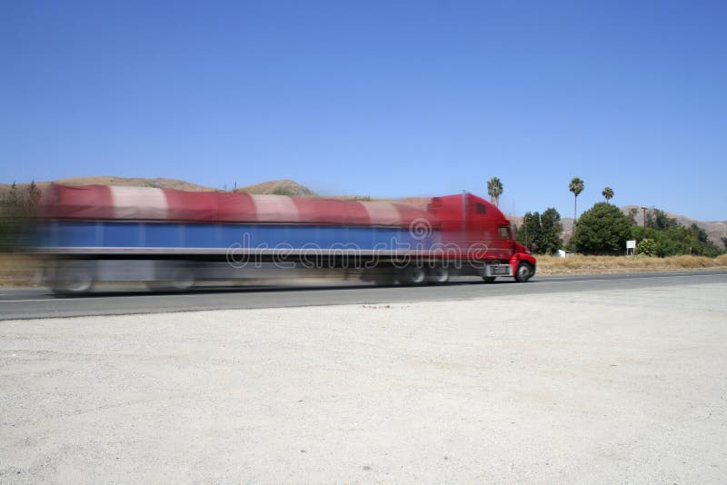 Speeding Truck on Highway (with Speed Blur) Stock Image - Image of ...