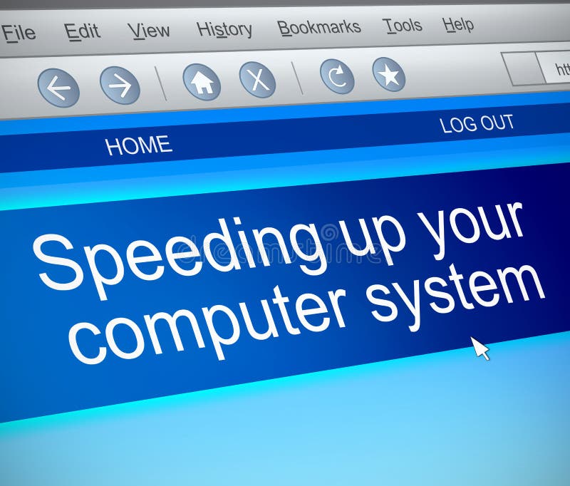 Speeding Up Computer Concept. Stock Illustration - Illustration of ...