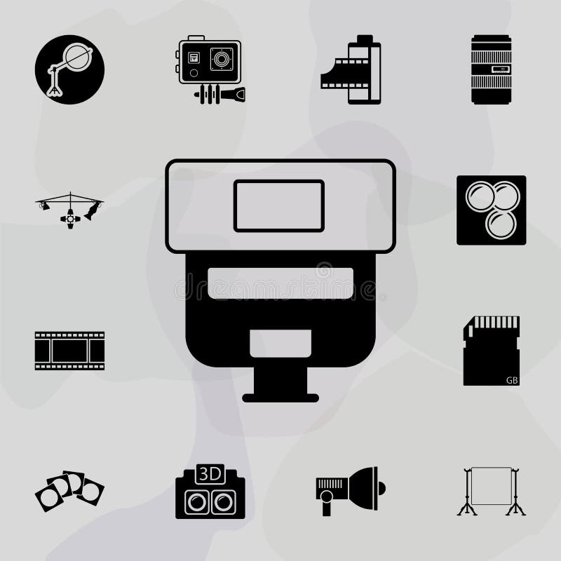Speedlight Icon. Universal Set of Equipment Photography for Website ...