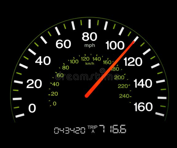 Speedometer - 110 MPH stock photo. Image of miles, accelerate - 8793502