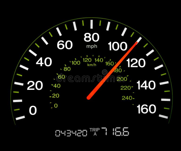 Speedometer - 110 MPH stock photo. Image of miles, accelerate - 8793502