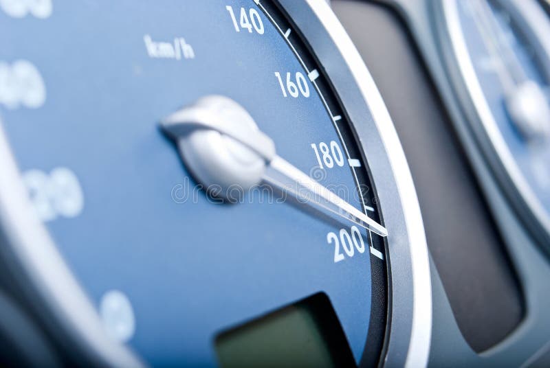 Speedometer, Automobile speedometer close-up with the pointer speed