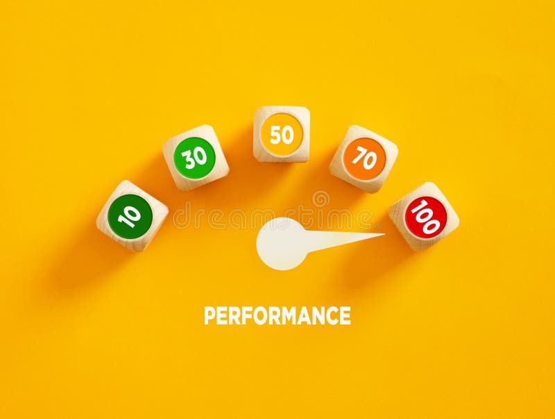 Speedometer with Arrow Indicating the Highest Level of Performance ...