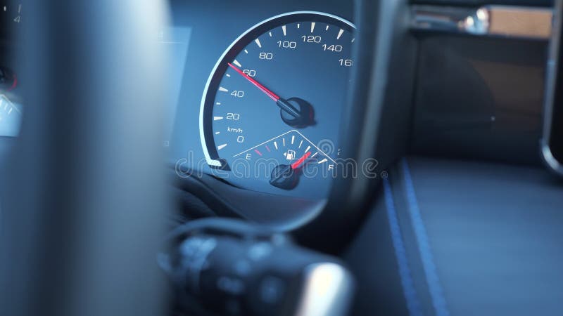 Speedometer Arrow Shows Car Driving Speed Stock Video - Video of blue ...