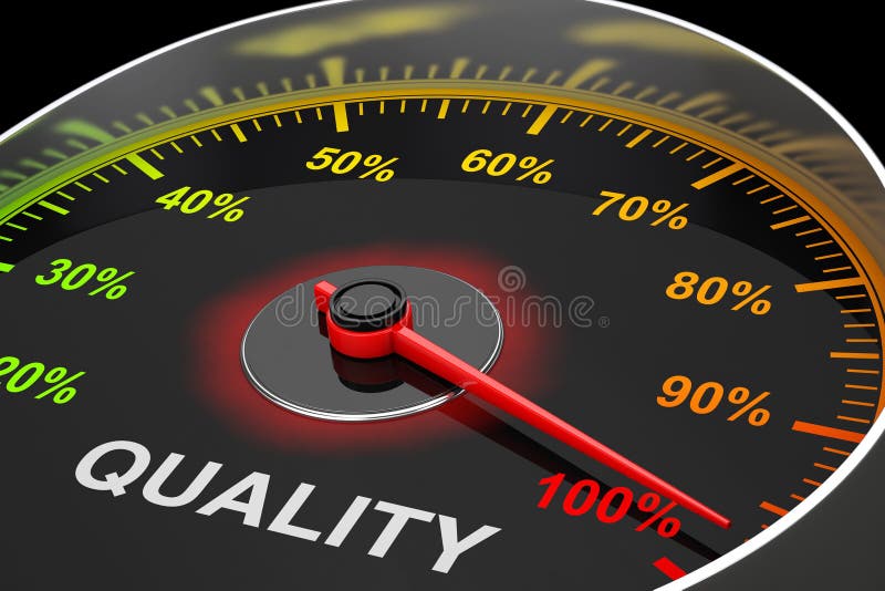 Speedometer As Quality Level Meter. 3d Rendering Stock Illustration ...