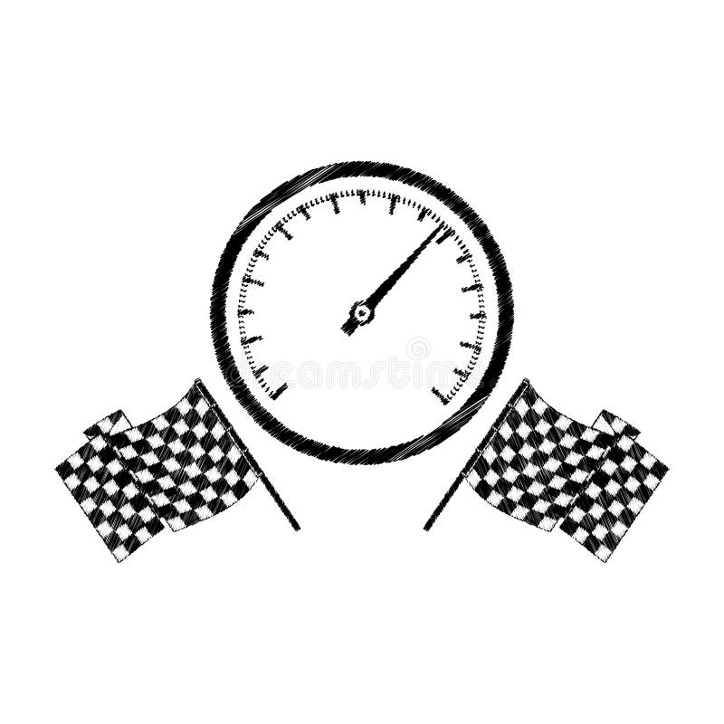 Speedometer Award in Monochrome Striped with Racing Flags Stock Vector ...