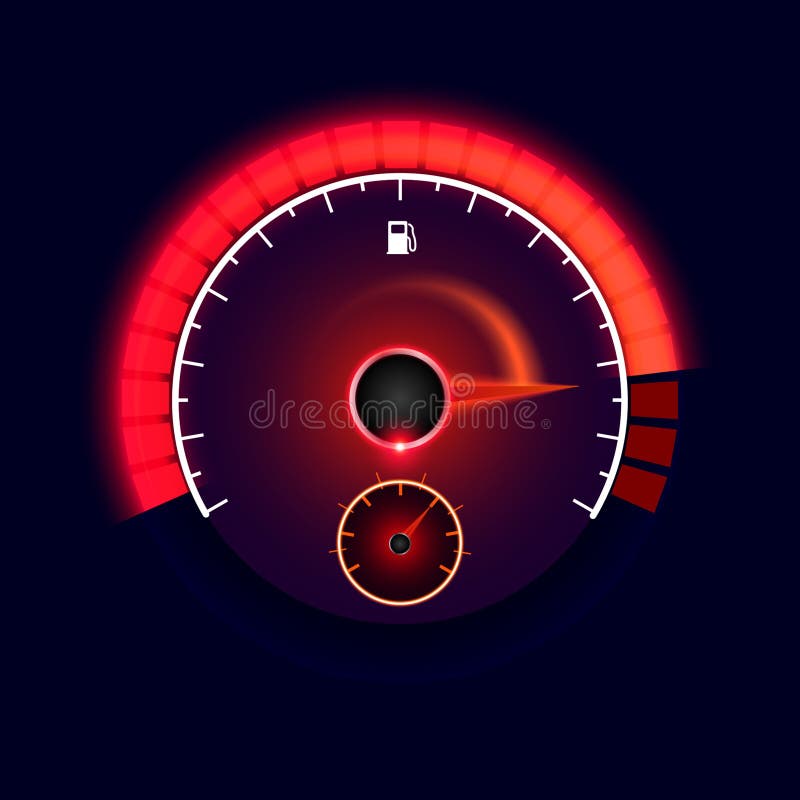 Speedometer Bar with Dazzling Red Light and Attractive Design Stock ...