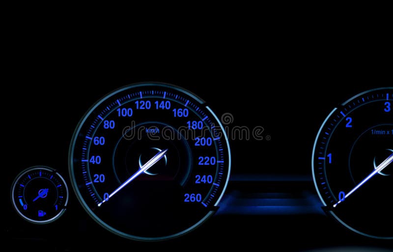 Speedometer on Black Background Stock Photo - Image of colorful, close ...