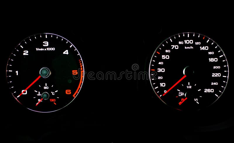 Speedometer on Black Background Stock Image - Image of auto, automobile ...