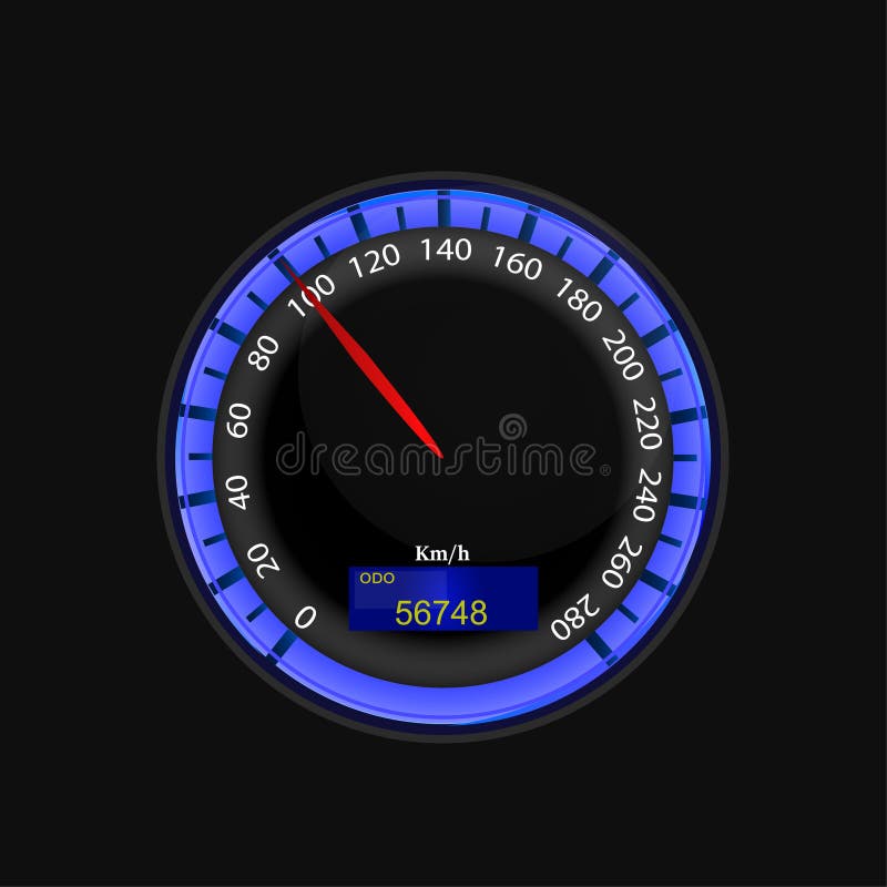 Speedometer on Black Background Vector Ilistrecion Stock Vector ...