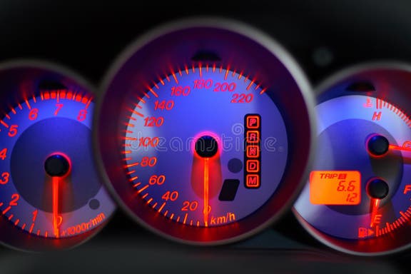 Speedometer blue stock photo. Image of instrument, transportation - 4695254