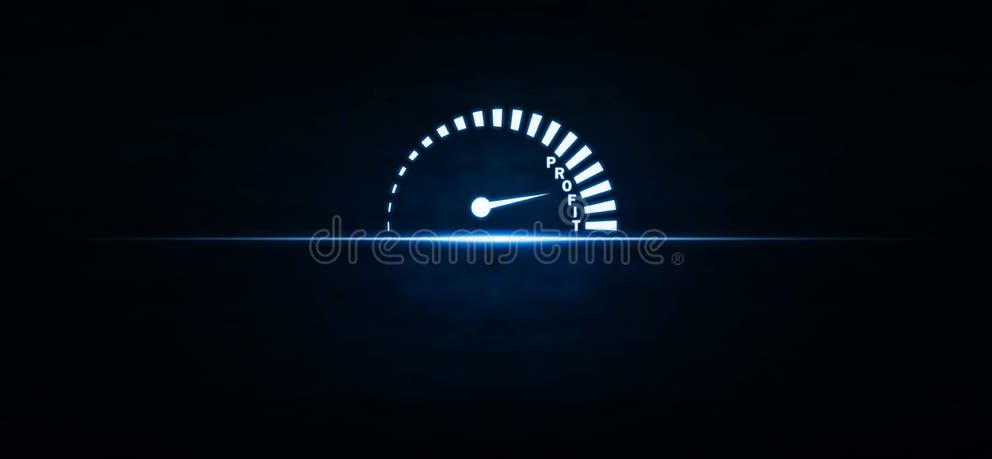 Speedometer with Blue Light. Stock Photo - Image of speed, growth ...