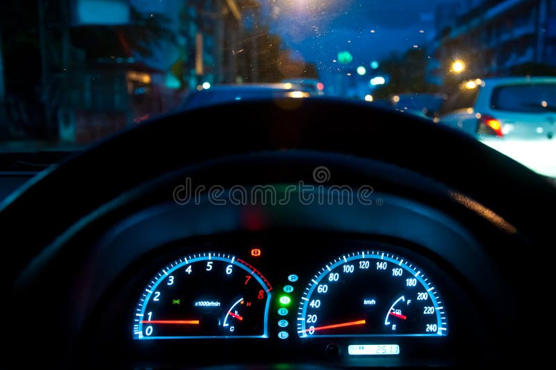 Driving at night stock image. Image of driving, speedometer - 1653451